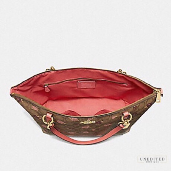 Coach | Bags | Nwt Coach Ava Tote Signature Canvas Peony Print | Poshmark